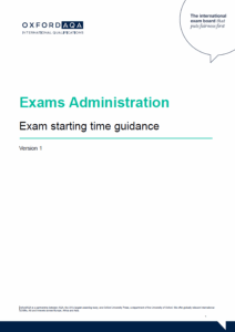 Exam starting times | OxfordAQA International Qualifications